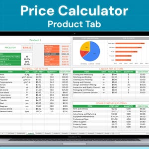 Price Tracker Cost Calculator Excel Template - Etsy