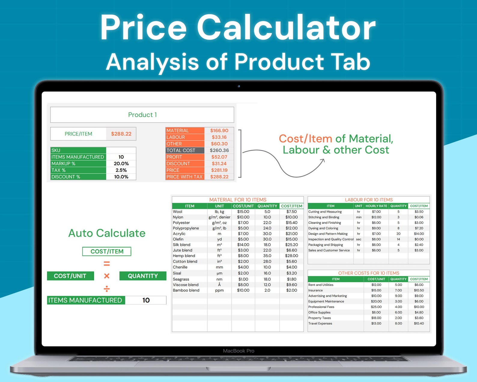 Price Tracker | Cost Calculator | Excel Template - Etsy