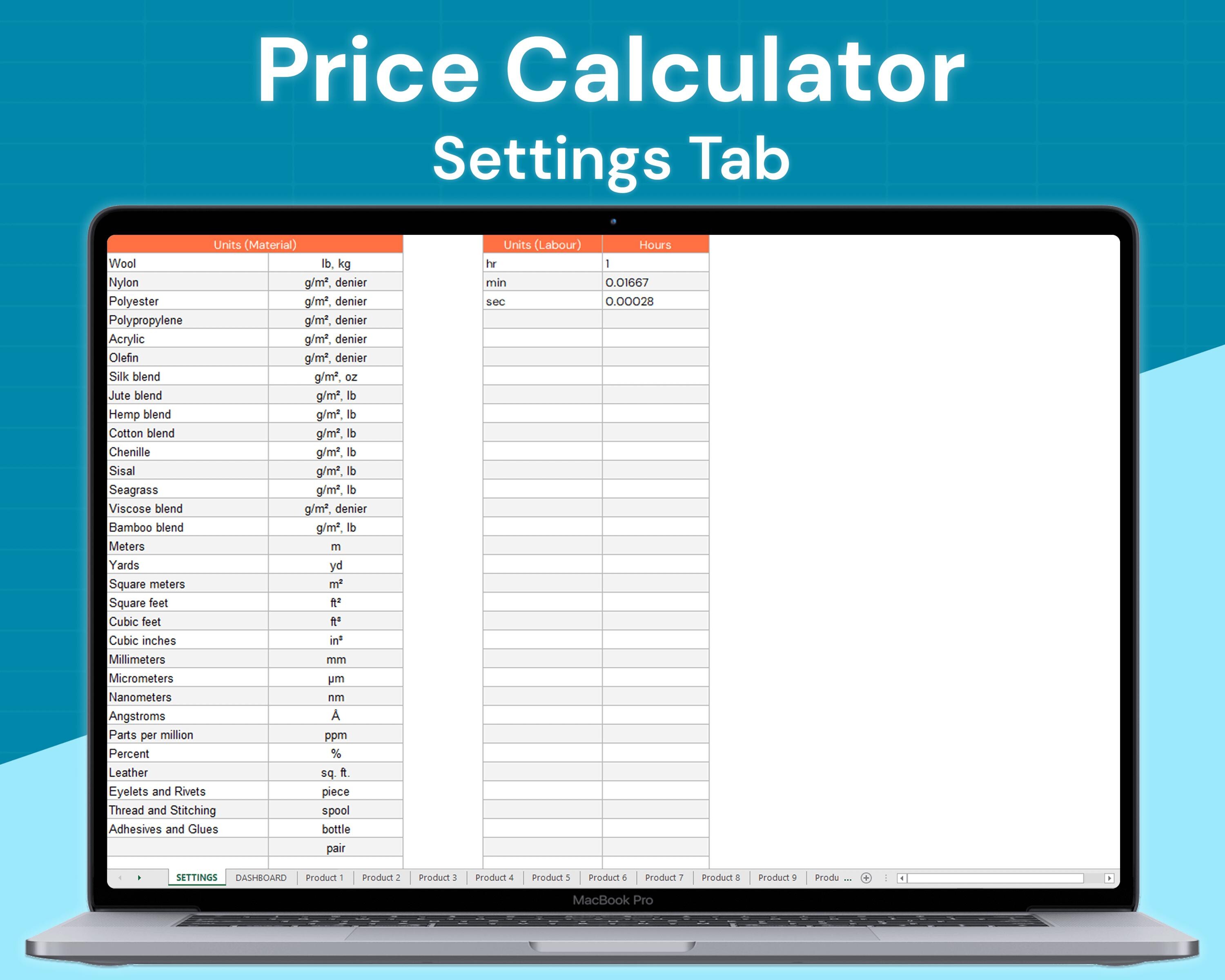 Price Tracker | Cost Calculator | Excel Template - Etsy