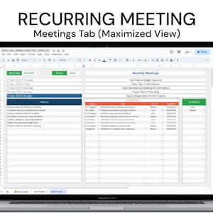 Recurring Meeting Template | Agenda | Minutes | Action List | Google ...