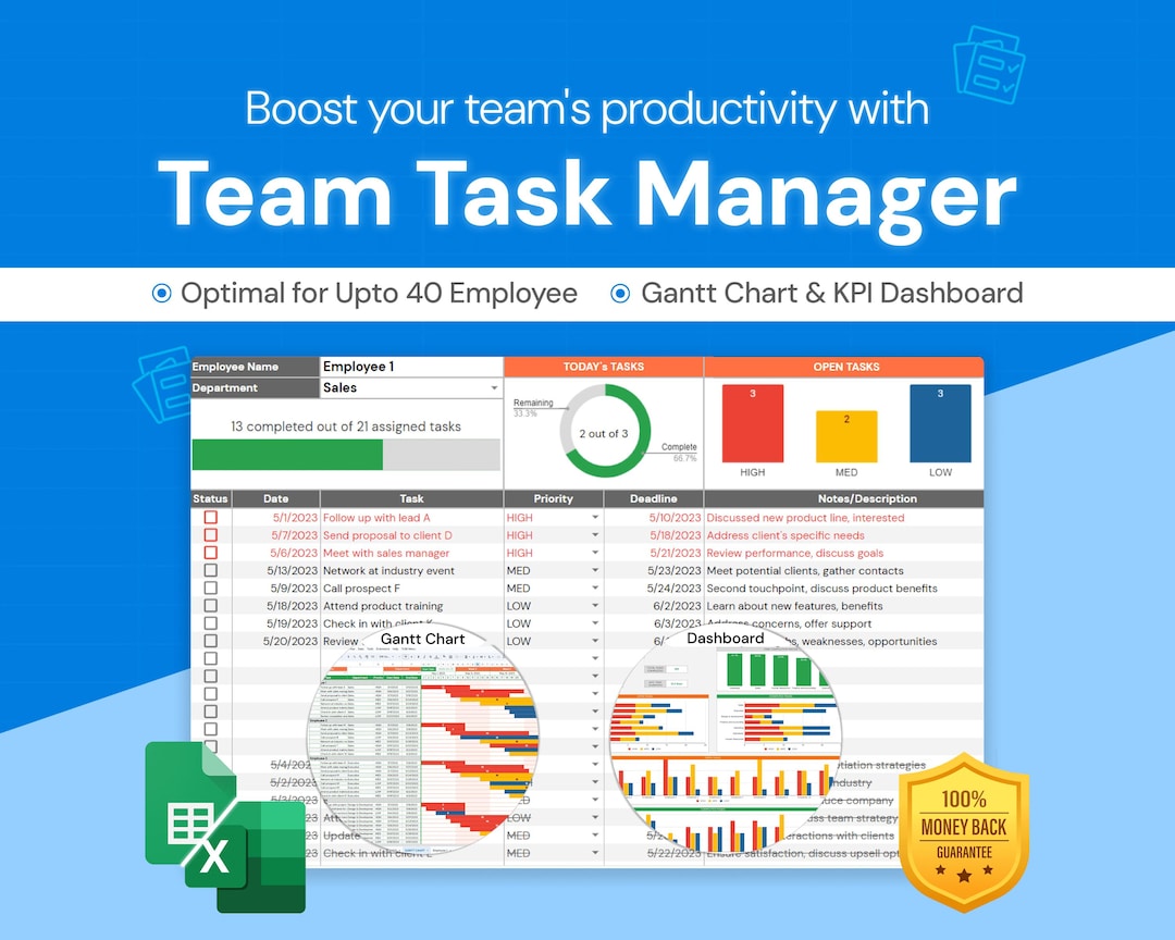 Team Task Manager: Muti Teams Task Management | Google Sheets Template ...
