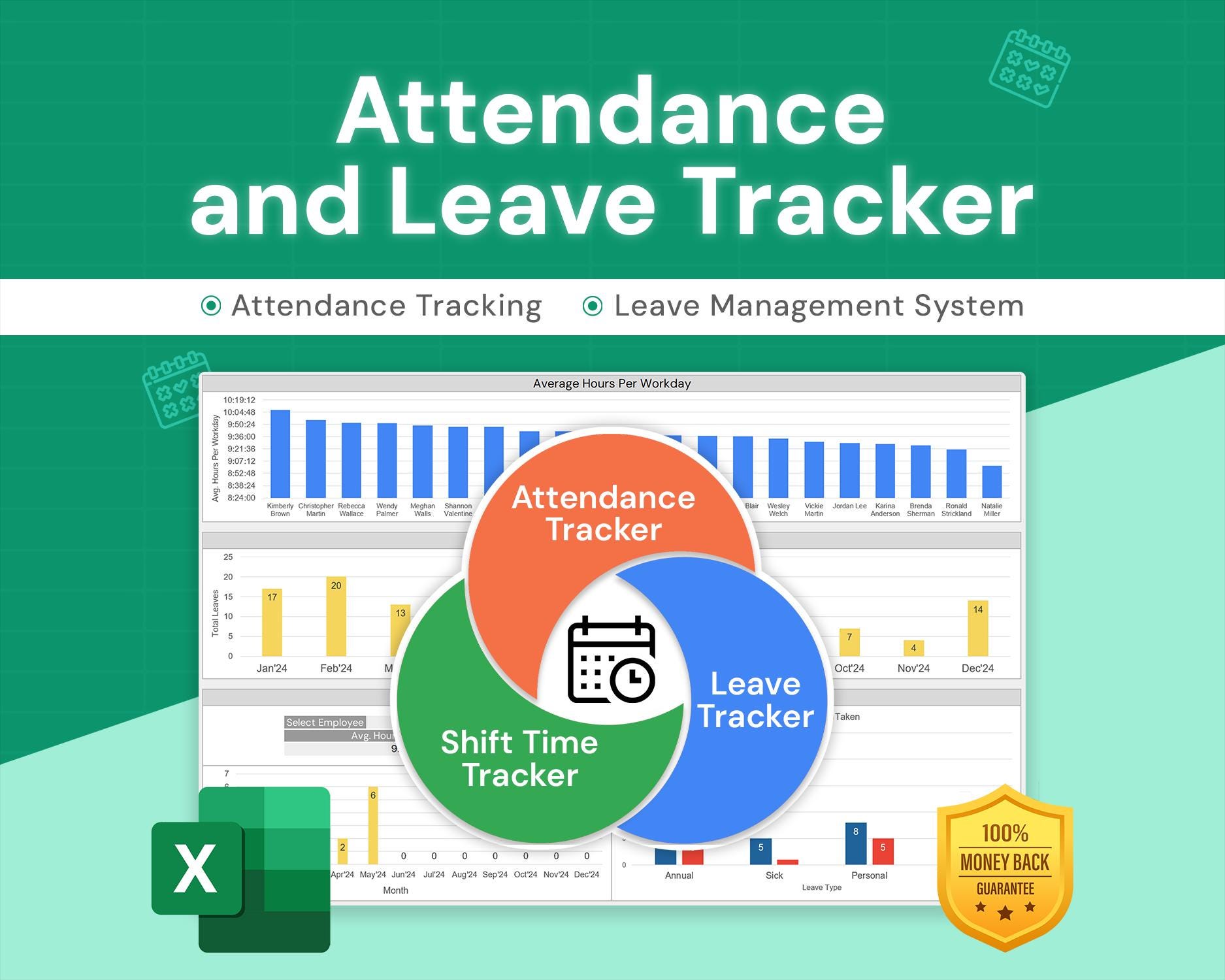 Employee Leave and Attendance Tracker 2025 -2026 | HR Dashboard | Excel Template - Etsy