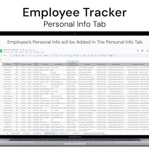 Employee Tracker: Team Details Hub | HR Tracker | Google Sheets ...