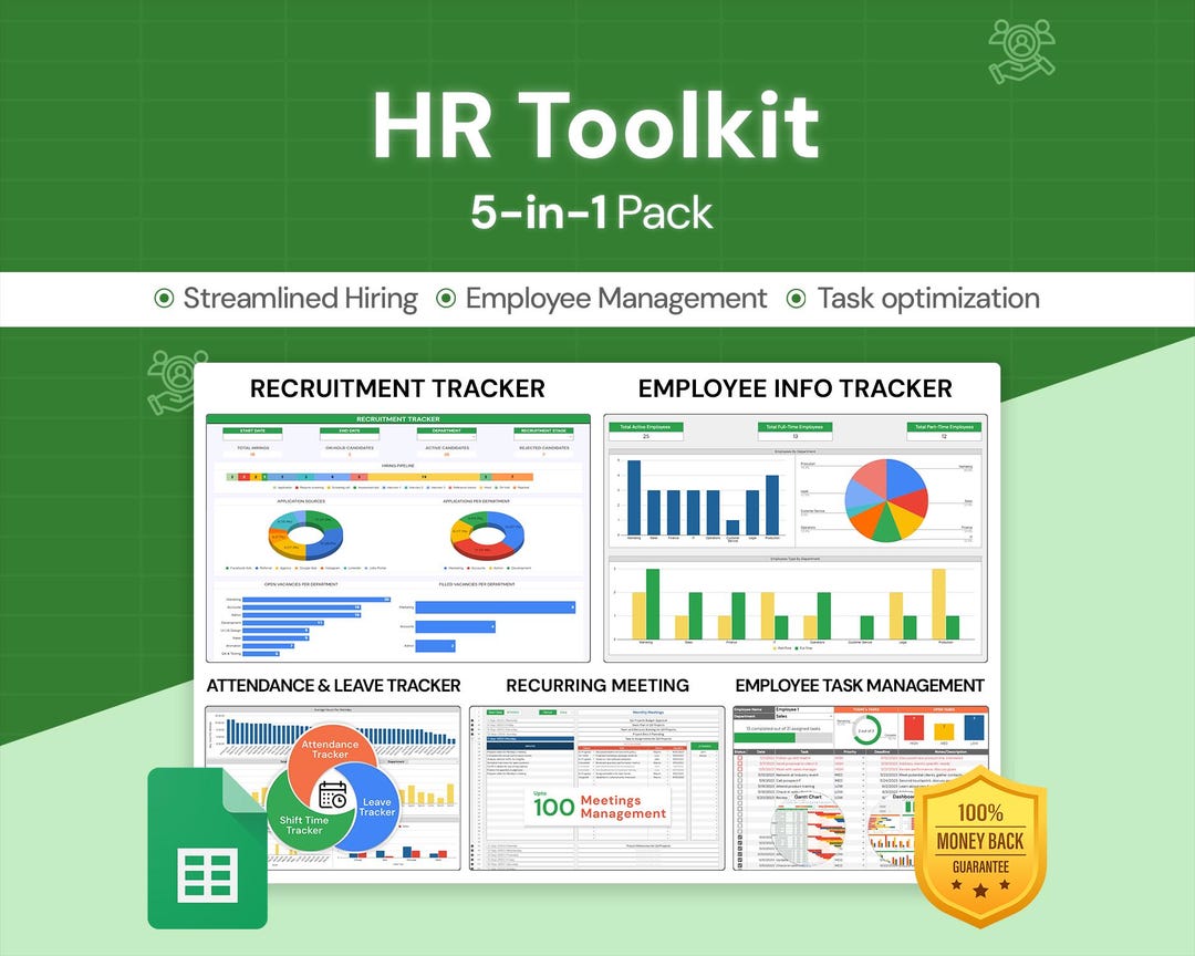 HR Toolkit 5in1 Pack: Recruitment, Attendance, Task & Meeting ...