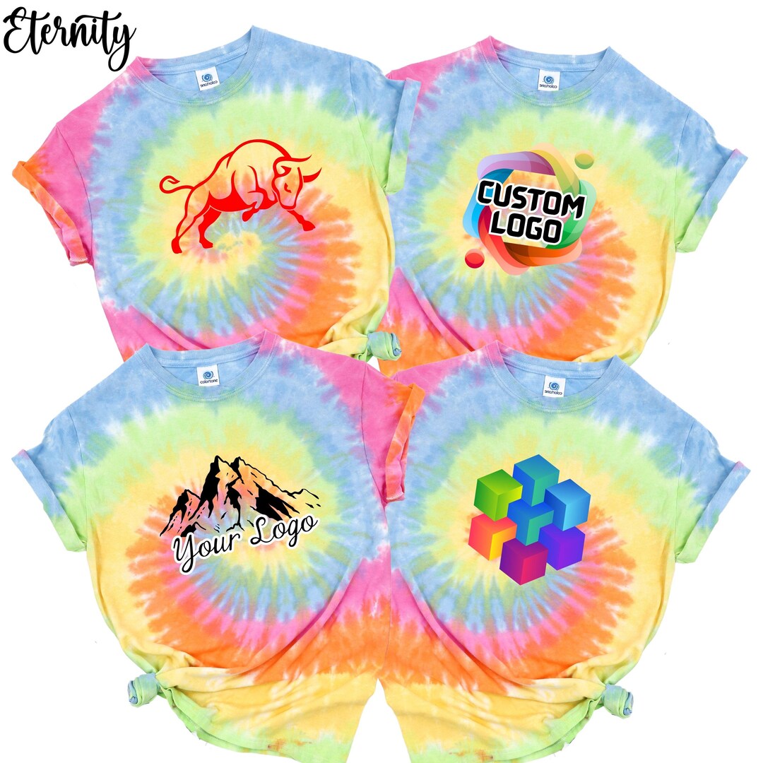 Custom Logo Tie Dye Shirts: Team Gift, Business Apparel - Etsy