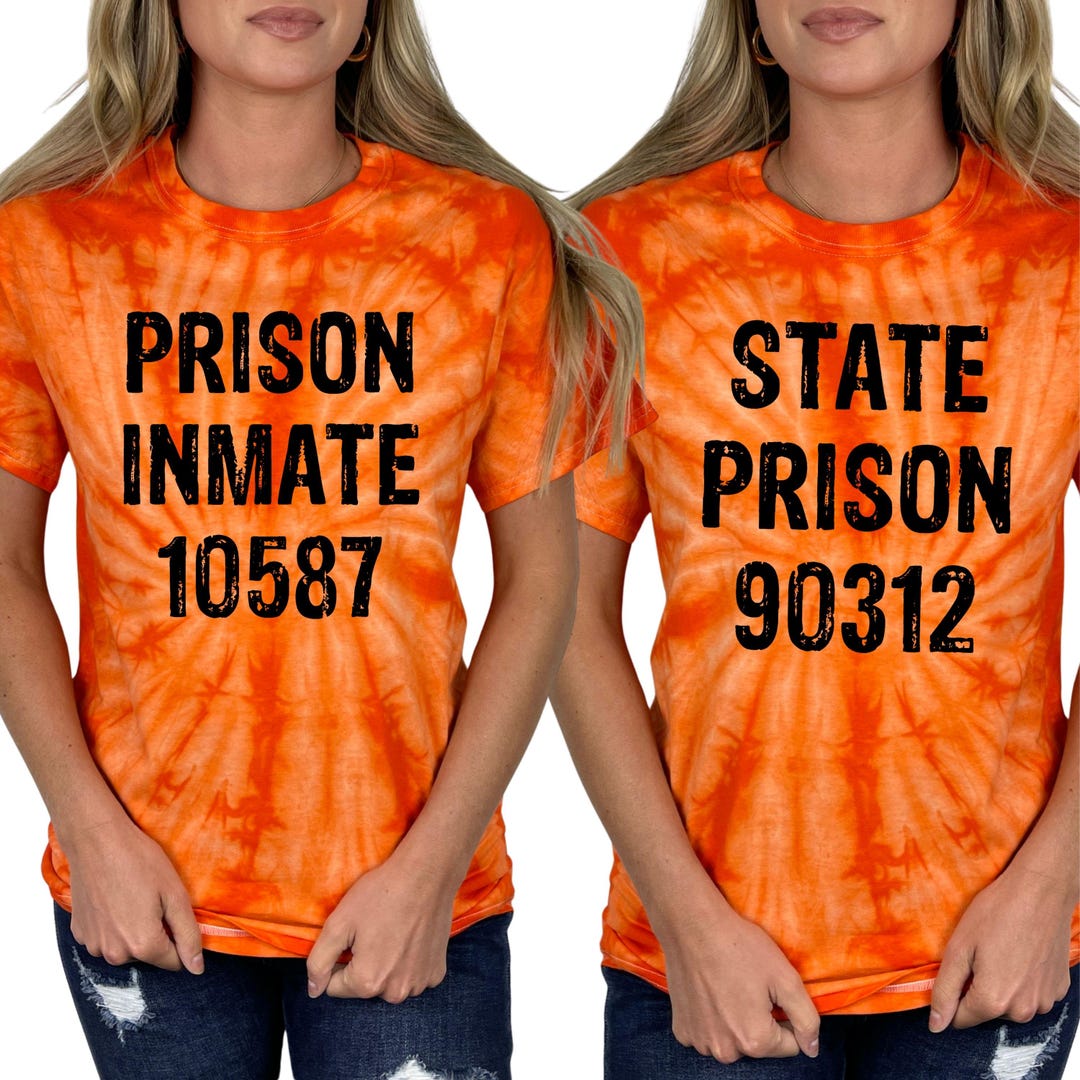 Prison Tie Dye Shirts, Adult Halloween Costume, Fall Group Party Shirts ...