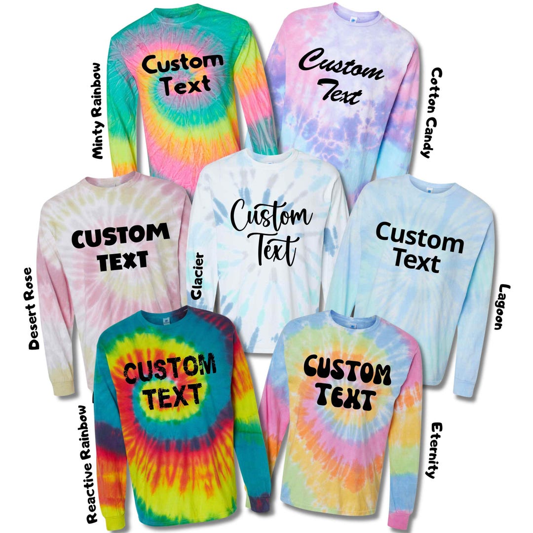 Custom Text Tie Dye Long Sleeve Shirt:personalized Fall Apparel - Etsy