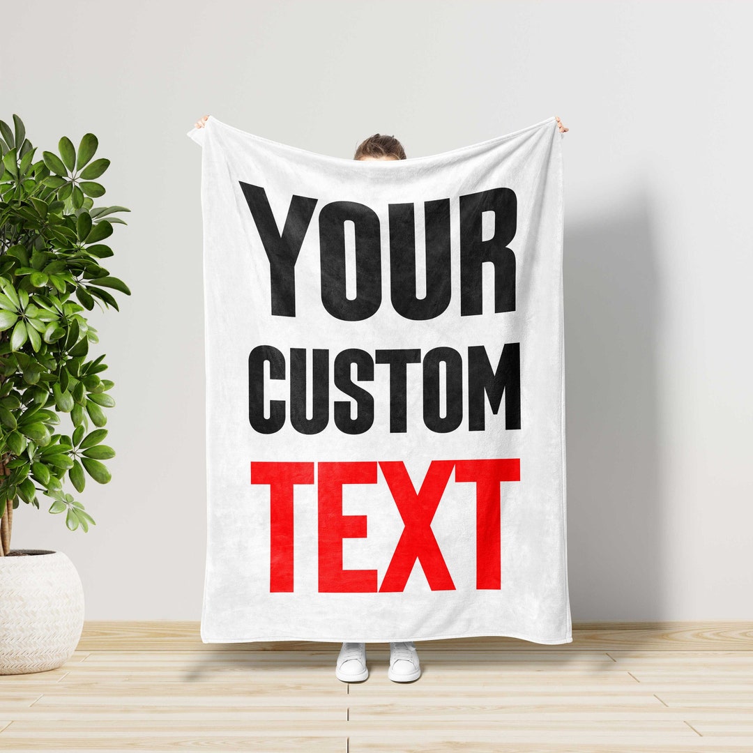 Custom Text Blanket, Wedding and Engagement Gift, Home Office Decor ...