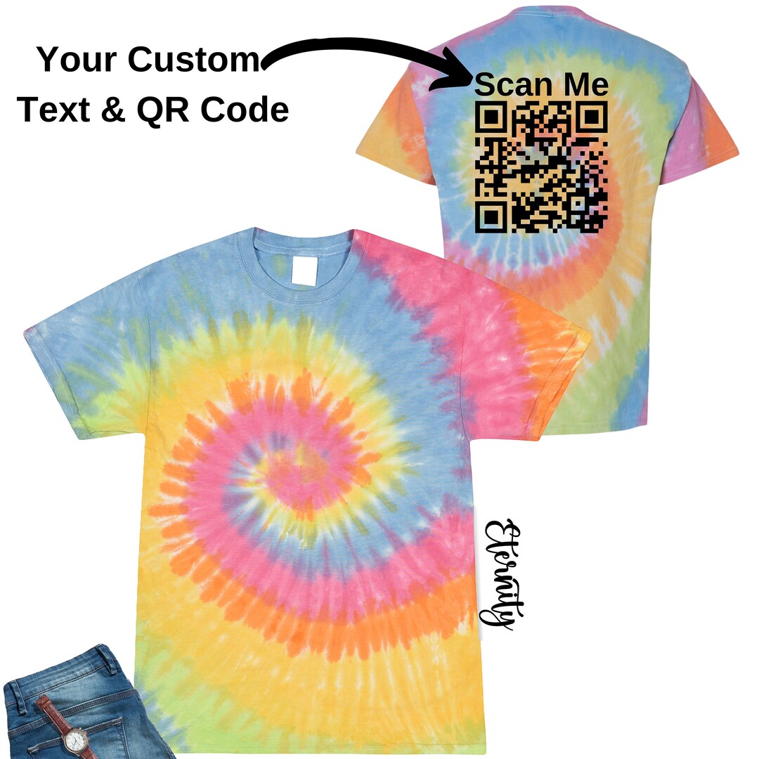 Custom QR Code Tie Dye Shirt, Business Tshirt, Realtor Gift, Custom ...