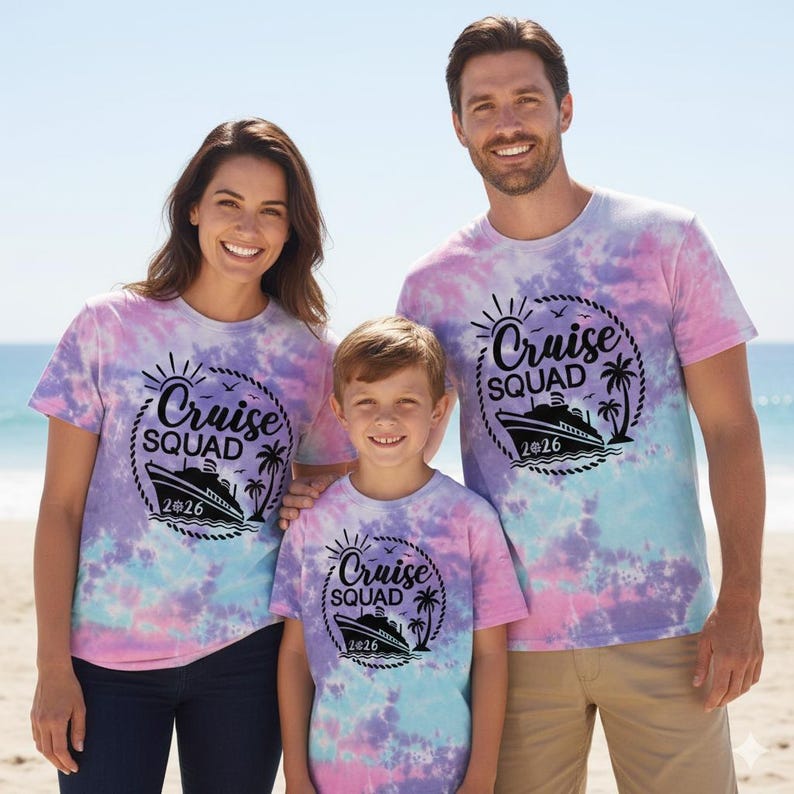 Cruise Squad 2026 Tie Dye T-shirts: Personalized Group Vacation Tees ...