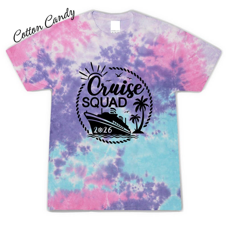 Cruise Squad 2026 Tie Dye T-shirts: Personalized Group Vacation Tees ...