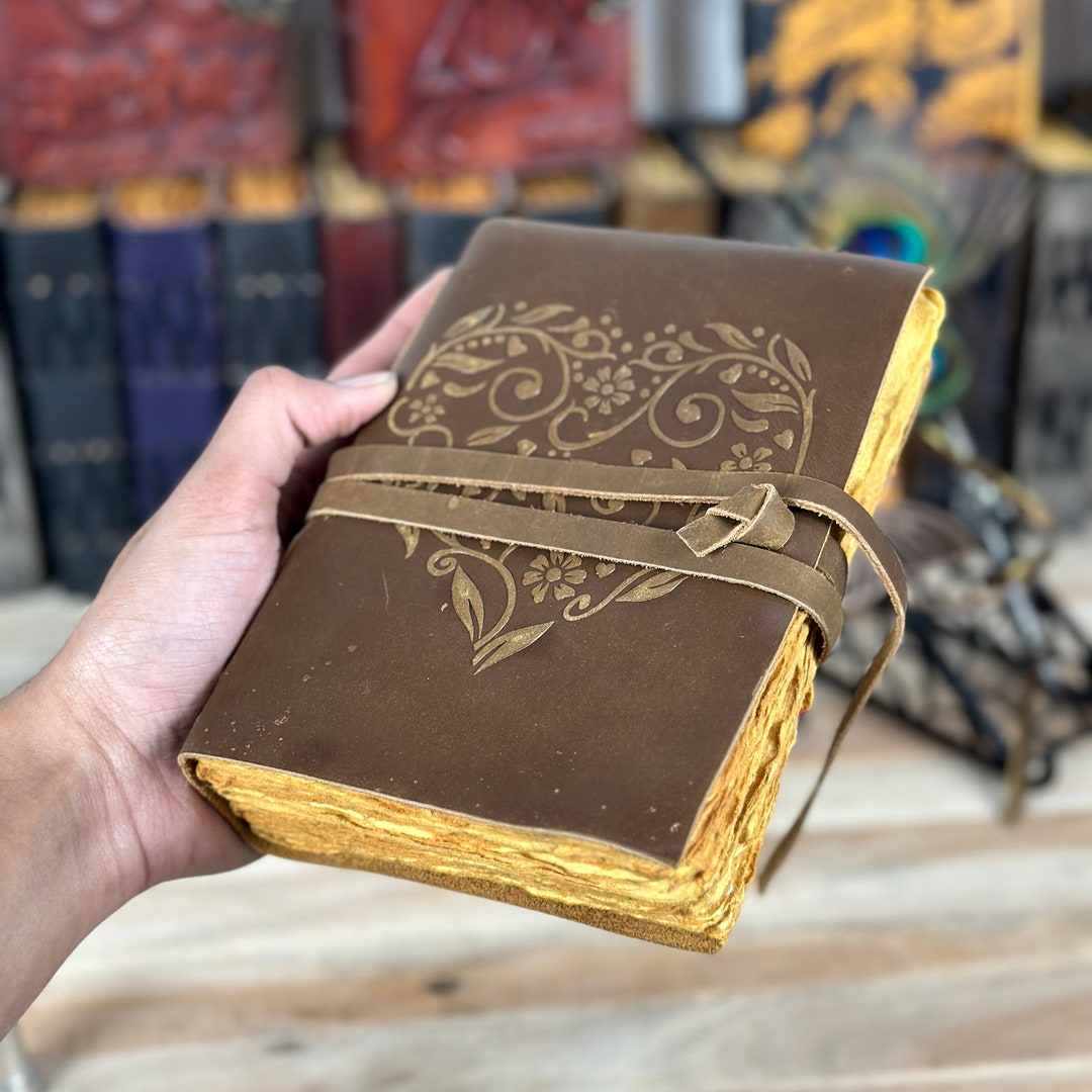 Leather Journal for Women, Handmade Heart Vintage Journal Leather ...
