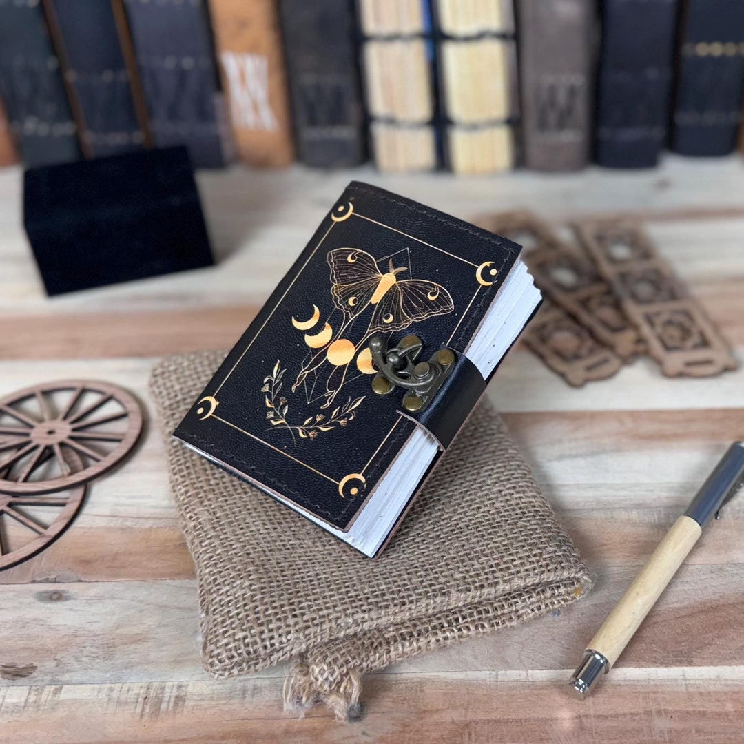 Pocket Size Notebook With a Pen, Blank Spell Book of Shadows Luna Moth ...
