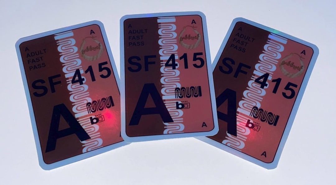 SF 415 Holographic Muni Fast Pass Stickers | Vintage-inspired San ...
