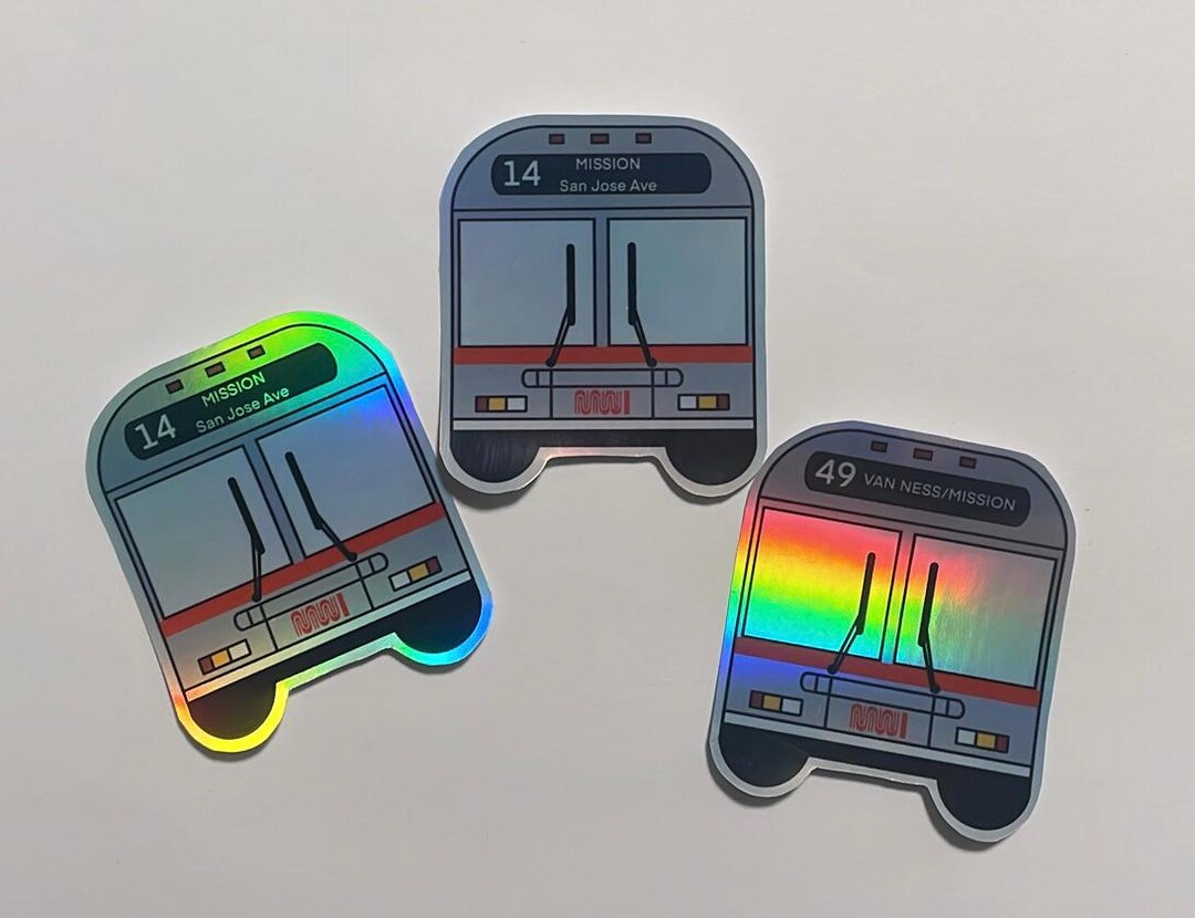 Custom Holographic San Francisco Muni Bus Sticker | Personalized Muni ...