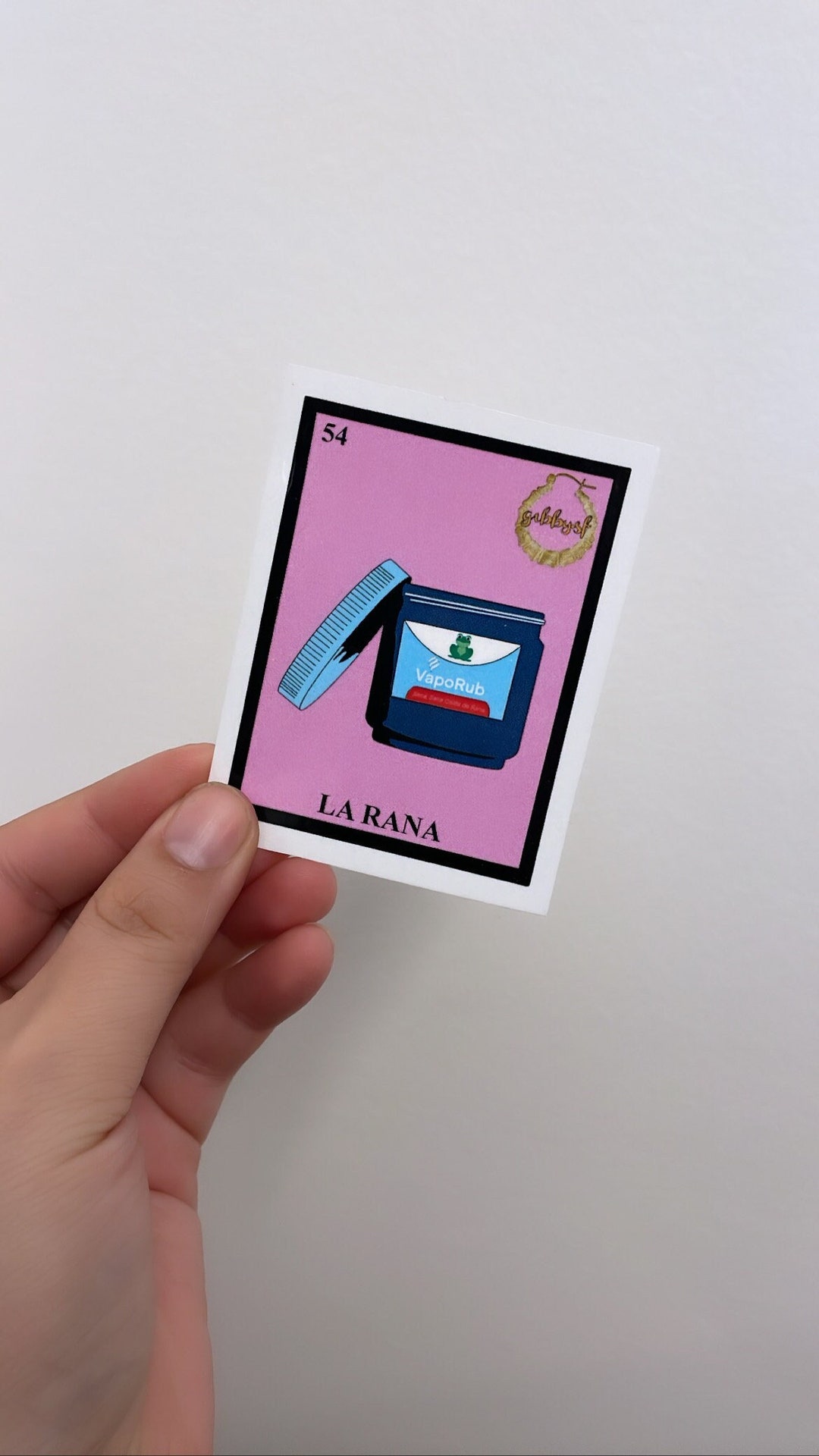 Lotería "la Rana" as Vaporub Sticker | Nostalgic Mexican Culture Art ...