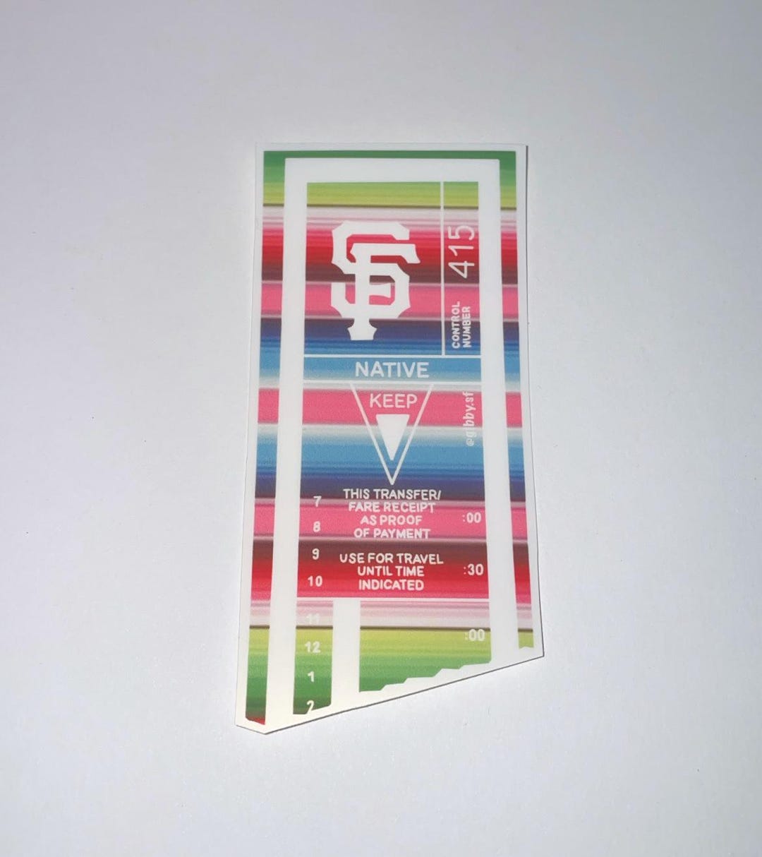 San Francisco White Serape Muni Transfer Sticker Vintage-inspired ...