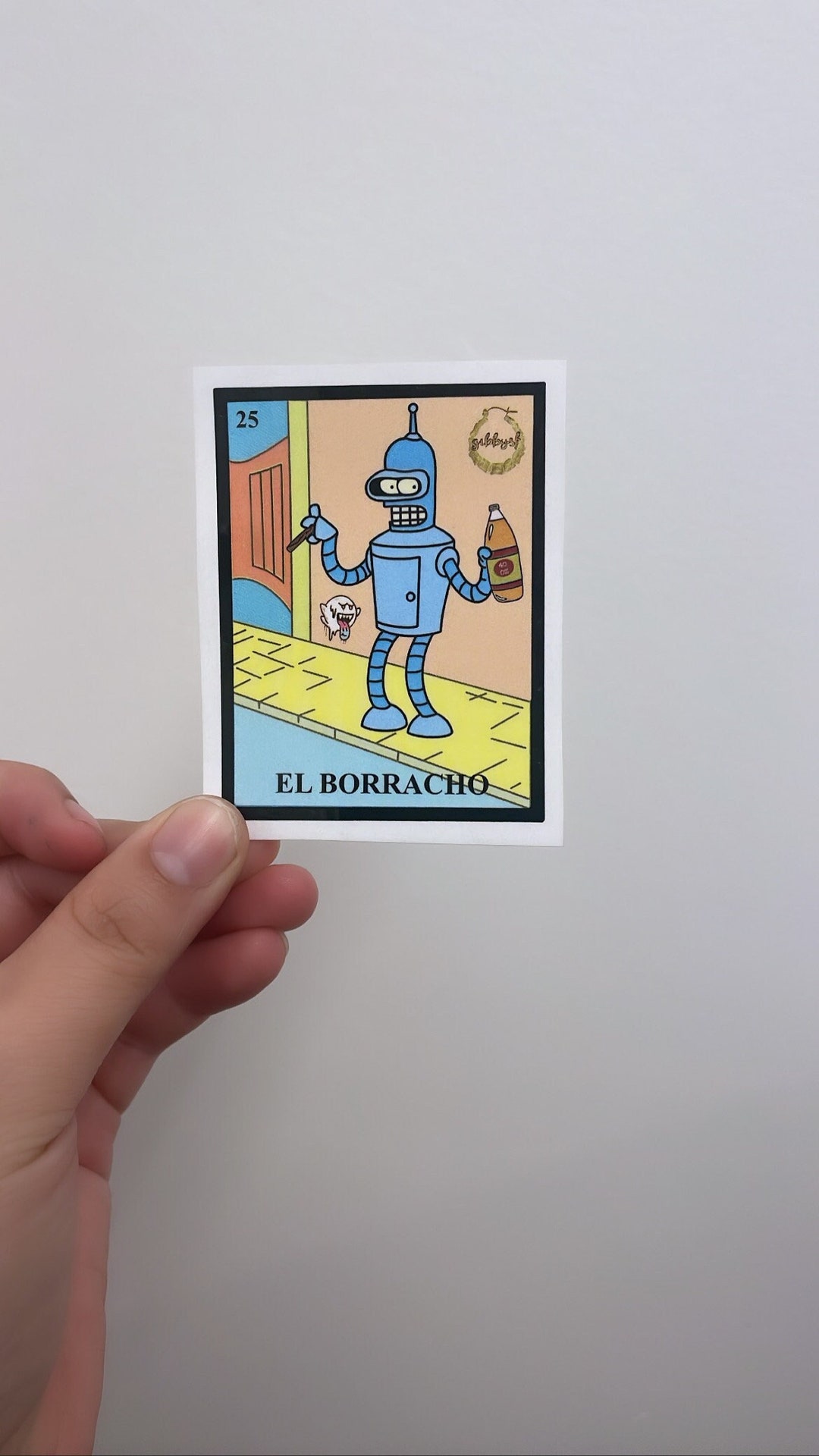 Bender as El Borracho Lotería Sticker: Futurama-inspired Vinyl Decal ...