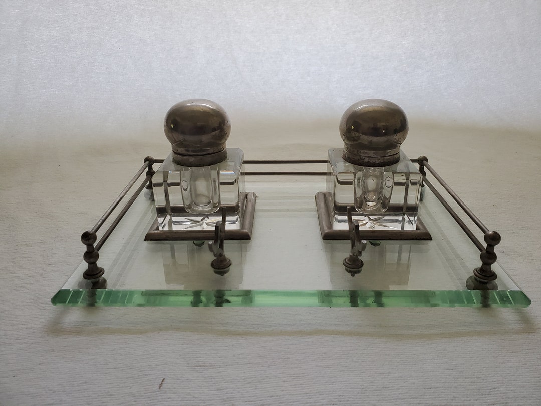 Double Ink Well and Quill Holder - Etsy