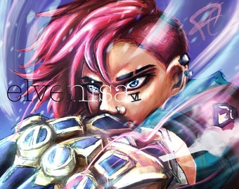 Vi Arcane Art Print League of Legends Violet Arcane Poster Caitvi ...