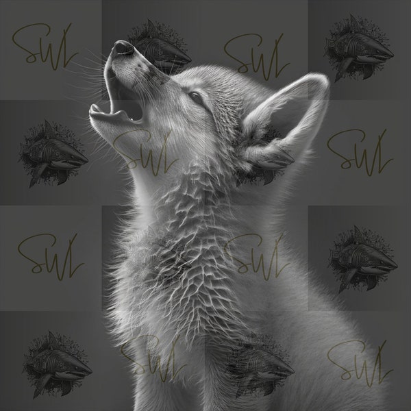 Baby Wolf Drawings - Etsy