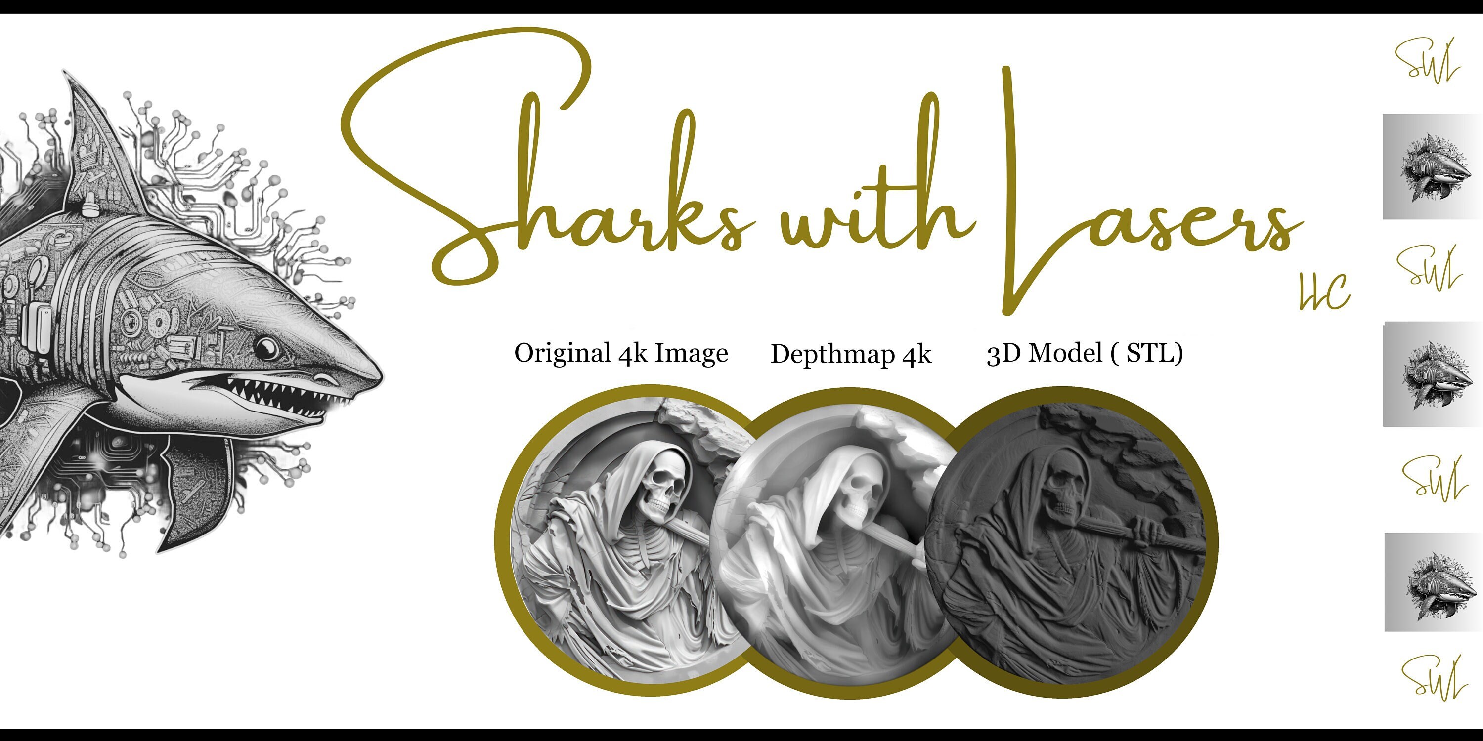 Reaper Design for Engraving, 3d Printing, and More. Includes 3d Model ...