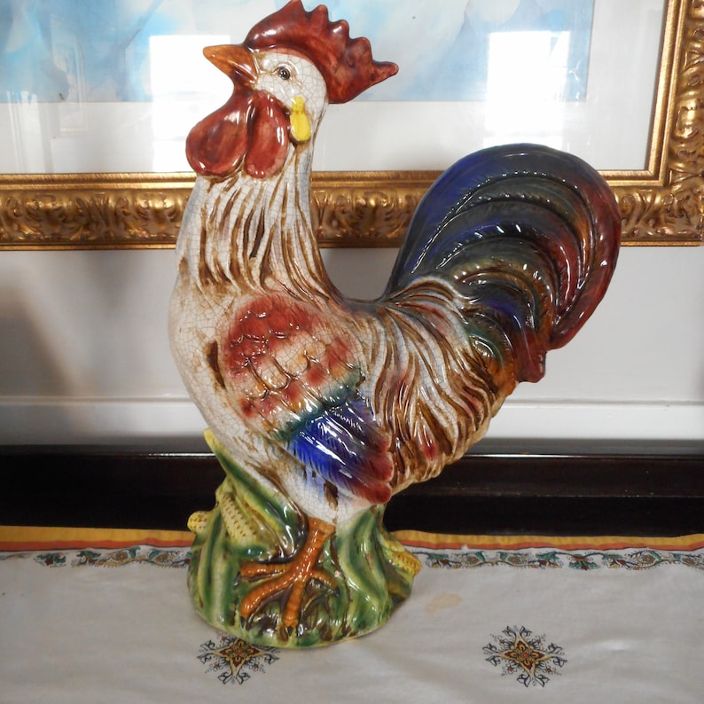Vintage Hand-painted Ceramic Hen and Rooster Figurines (sold Separately ...