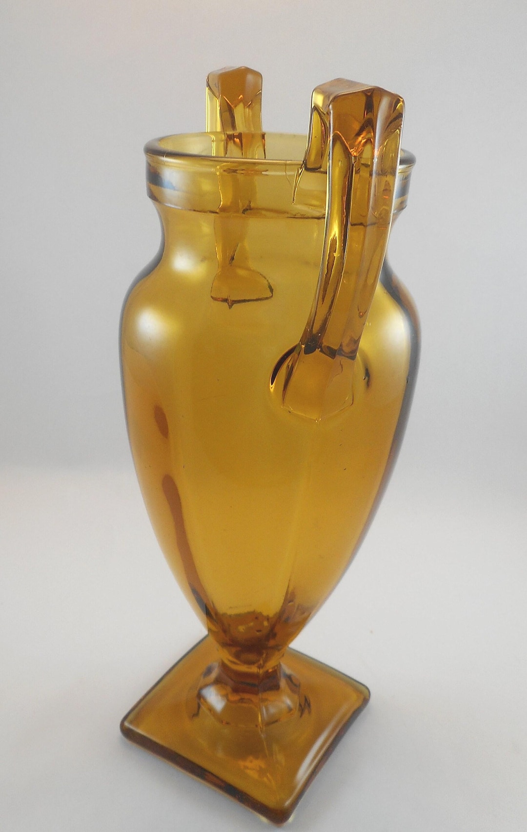 Amber Glass Art Deco Vase With Handles CIRCA 1950s - Etsy
