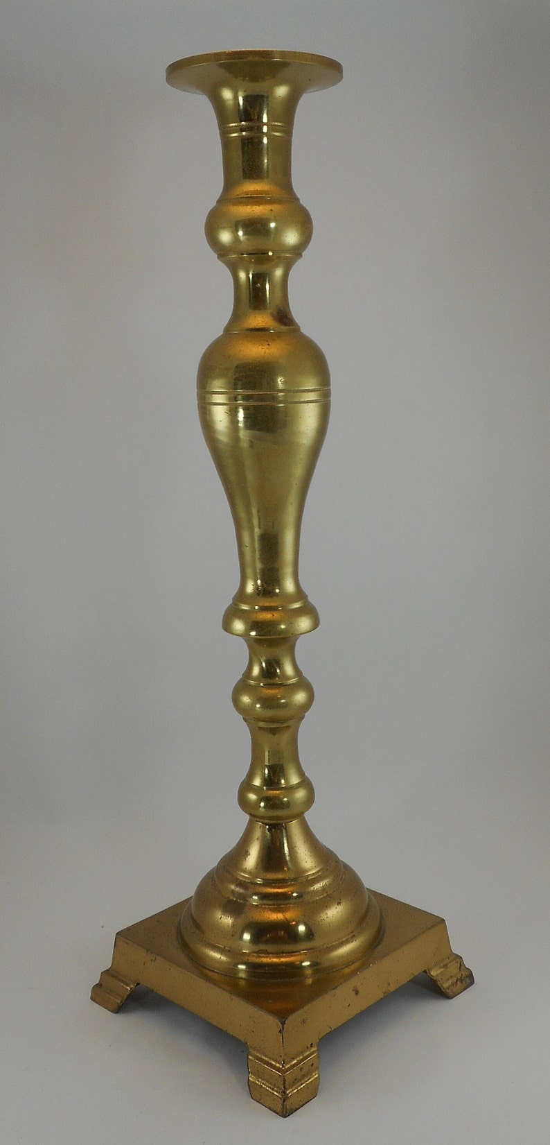 Vintage Large Solid Brass Victorian Style Mid-century Candlestick - Etsy