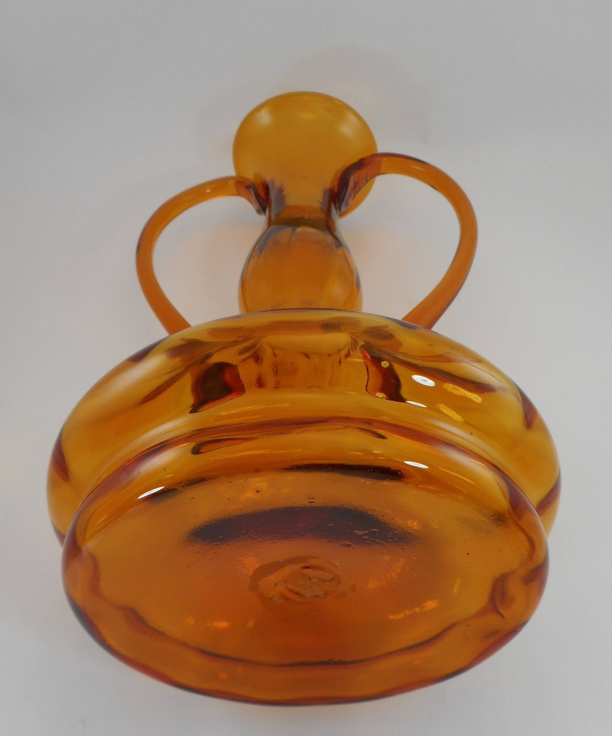 AMBER Glass Two Handle Vase Art Deco CIRCA 1970s - Etsy