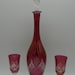 Bohemian Ruby Red Etched Cut Glass Decanter & 2 Glasses CIRCA 1970s - Etsy