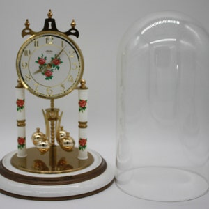 HALLER West Germany Glass Dome Quartz and Rose Clock CIRCA 1980s - Etsy
