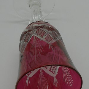 Bohemian Ruby Red Etched Cut Glass Decanter & 2 Glasses CIRCA 1970s - Etsy
