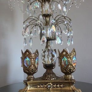 Loevsky & Loevsky Hollywood Regency Prims and Bobeches Filigree Lamp ...