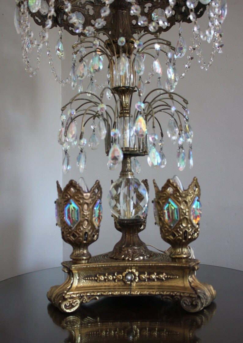 Loevsky & Loevsky Hollywood Regency Prims and Bobeches Filigree Lamp ...