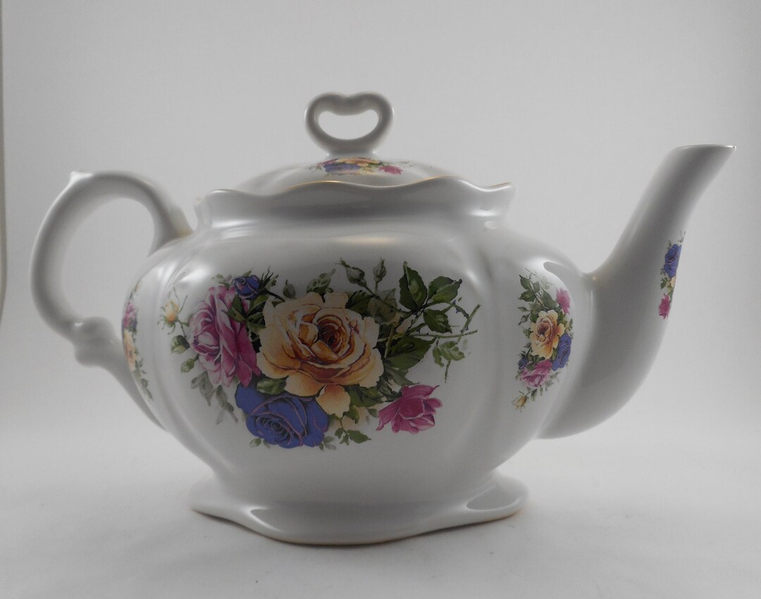 Kernewek Pottery ENGLAND Vintage Teapot Roses 1950s - Etsy