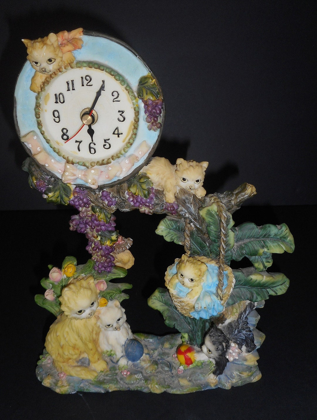Vintage Young Town Quartz Movement Cat's Clock With Pendulum - Etsy