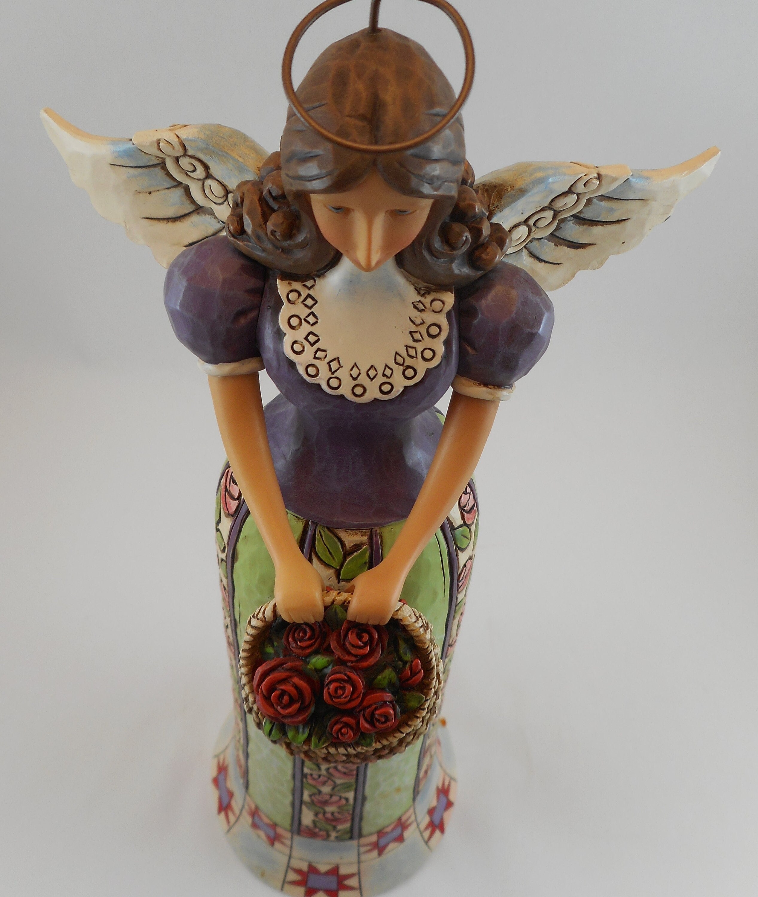 JIM SHORE Angel With Roses Basket of Beauties Figurine - Etsy