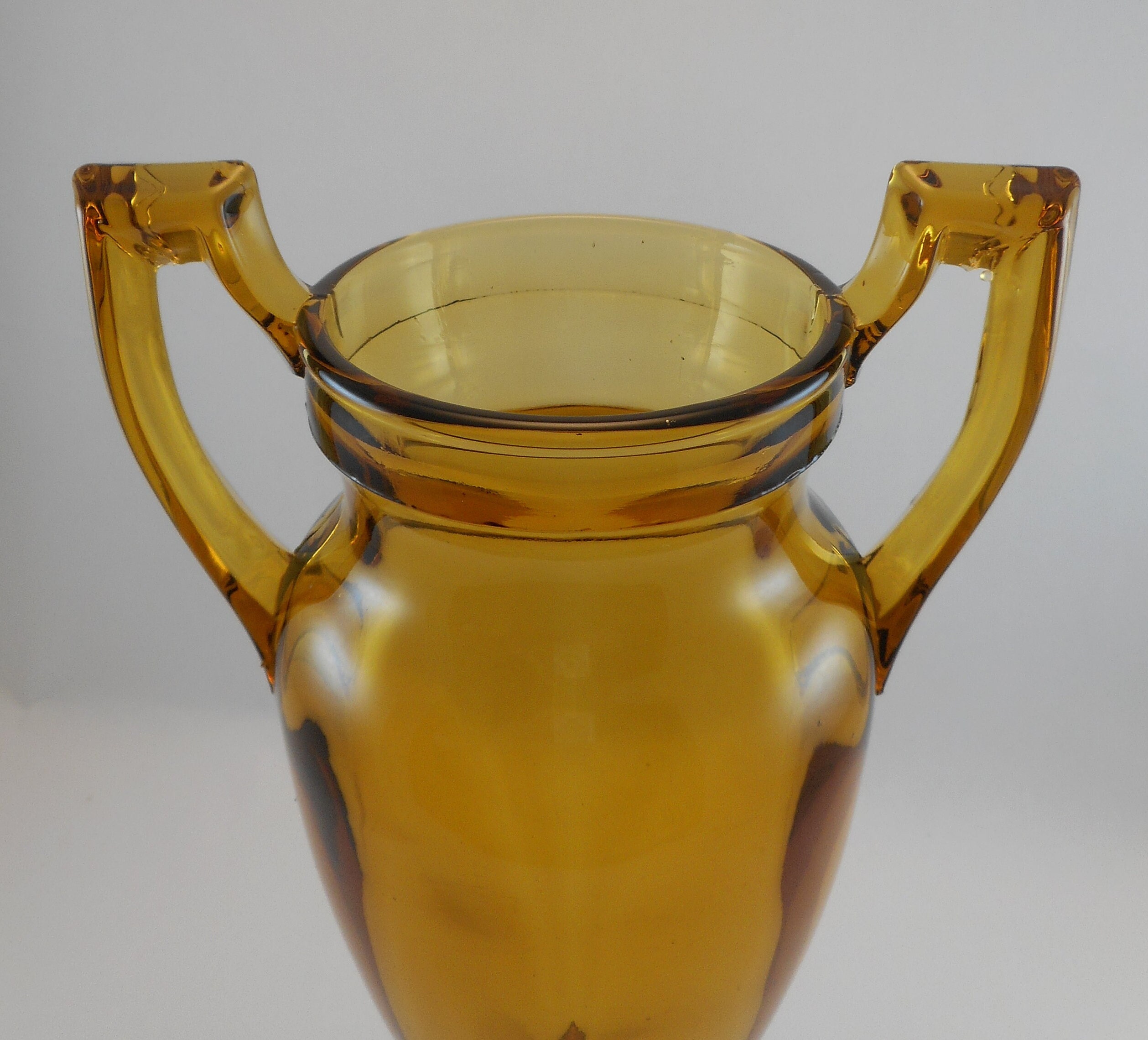 Amber Glass Art Deco Vase With Handles CIRCA 1950s - Etsy