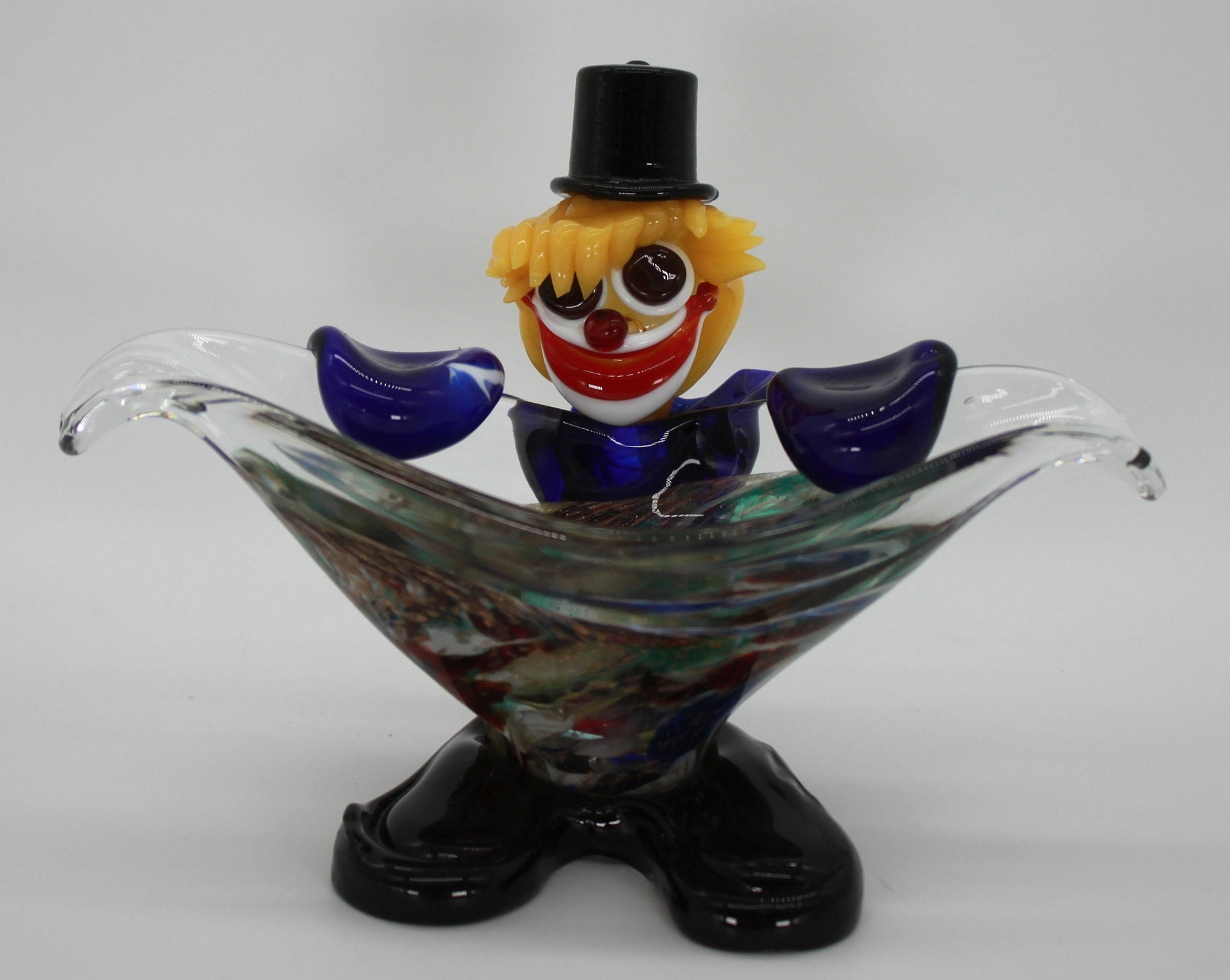 Murano Glass Clown Figurine With Basket CIRCA 1960s - Etsy