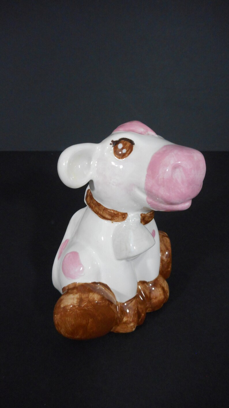 Vintage Happy Cute Ceramic Cow - Etsy