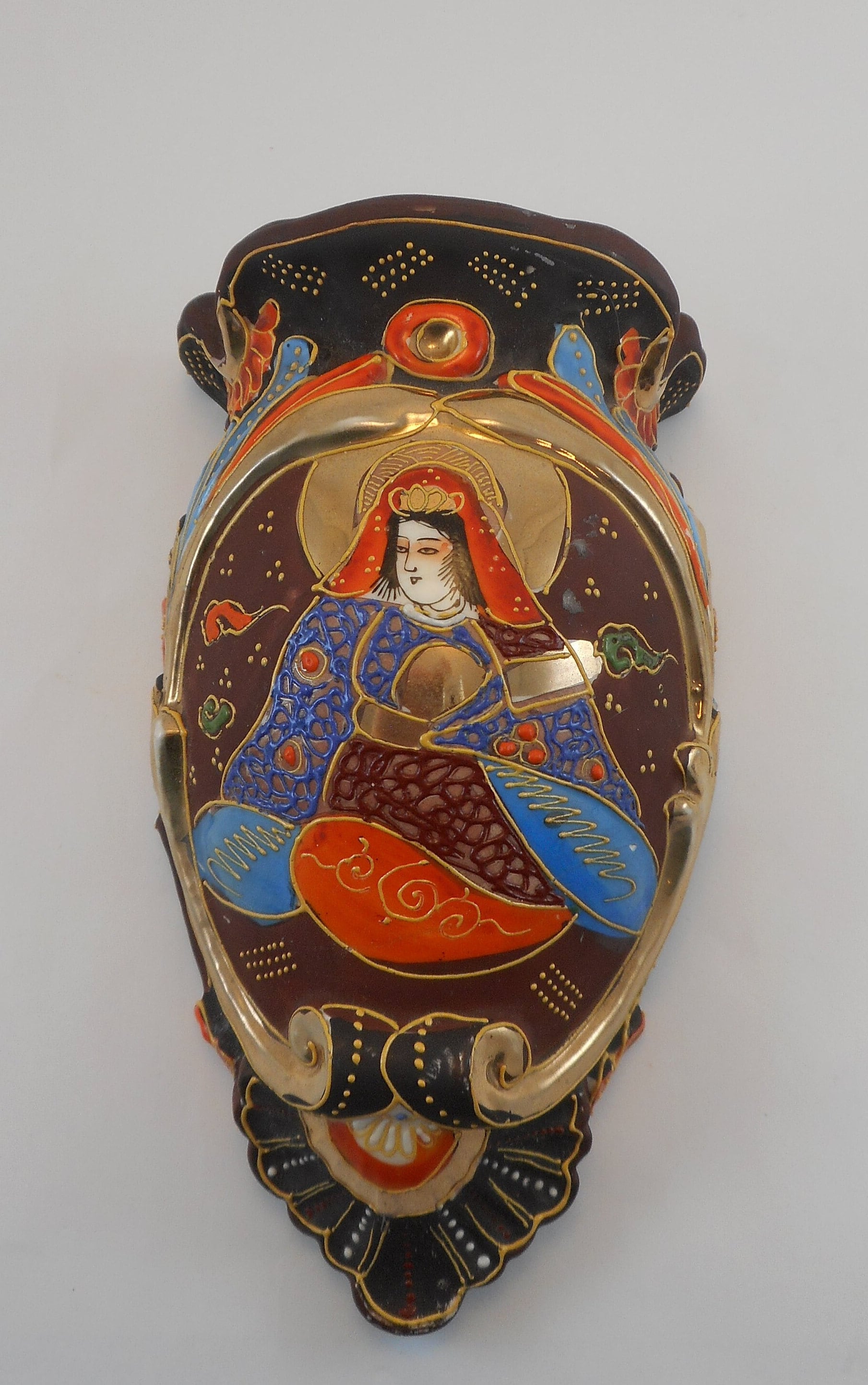 SATSUMA Japan Moriage Style Wall Pocket CIRCA 1960s - Etsy