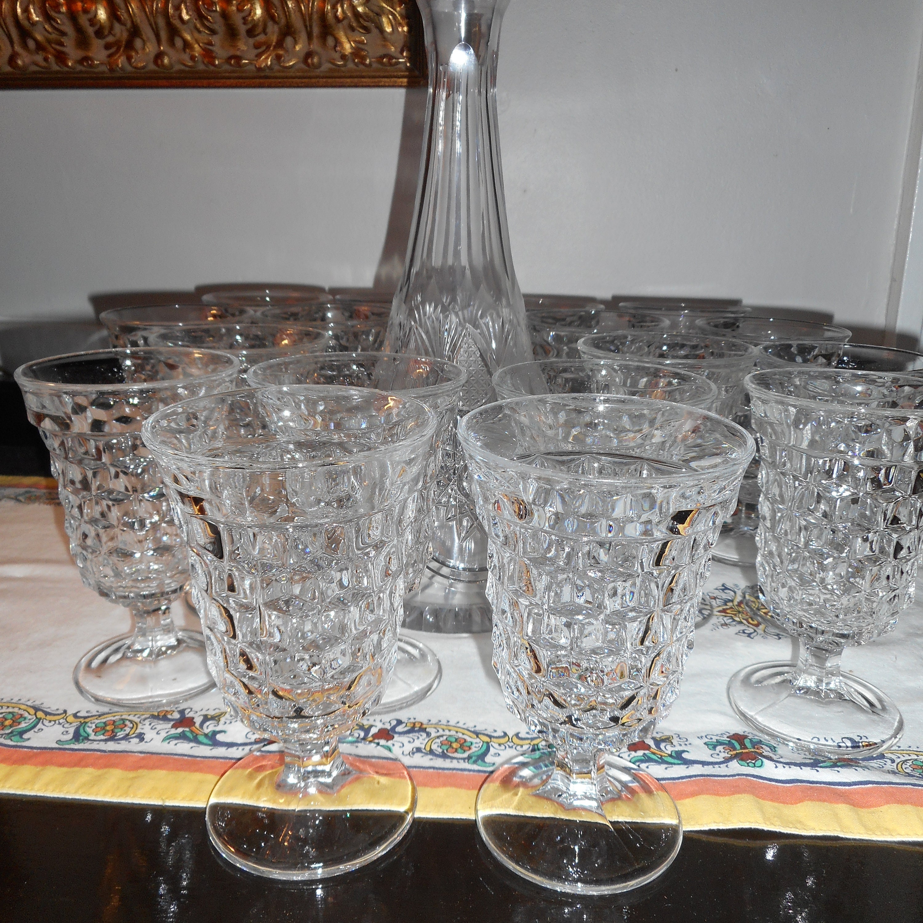 RARE Fostoria American Goblet Stem & Decanter 18 Pieces Set CIRCA 1970s ...