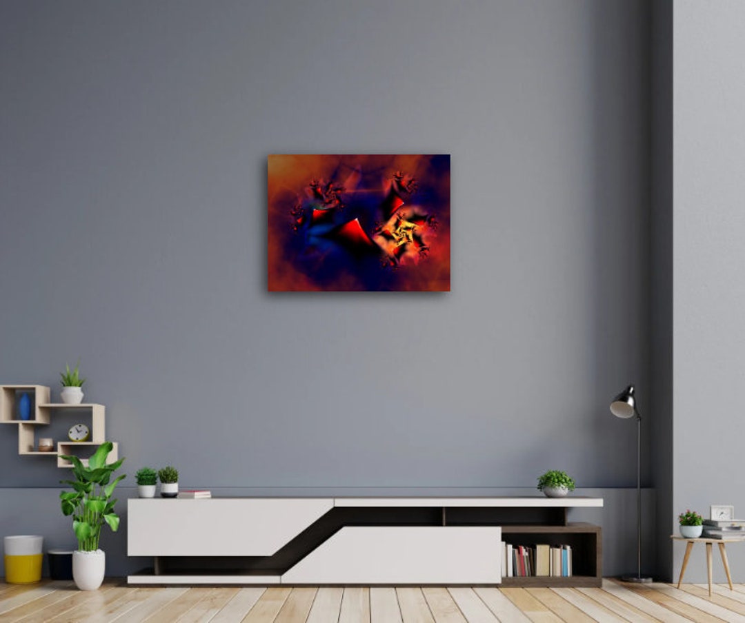 Voyage Through the Nebula One-of-a-kind Original Fractal Artwork on Stretched Canvas by Stan ...
