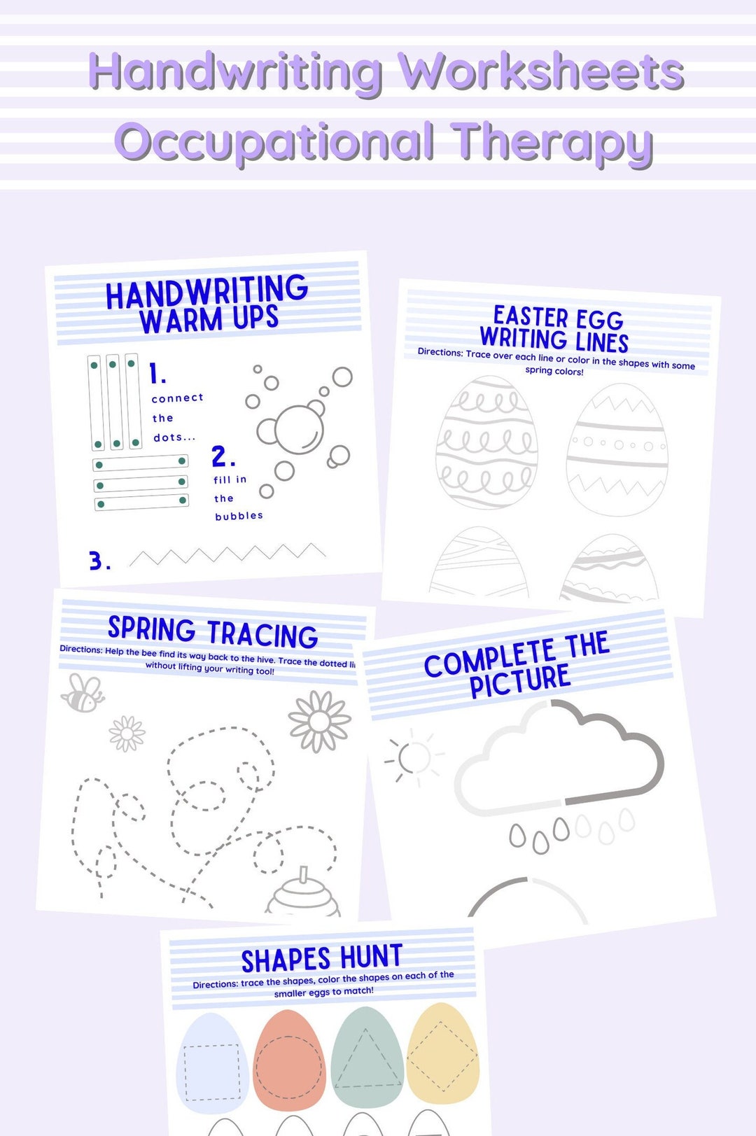 Occupational Therapy Worksheet Bundle | Handwriting | Fine Motor Skills ...