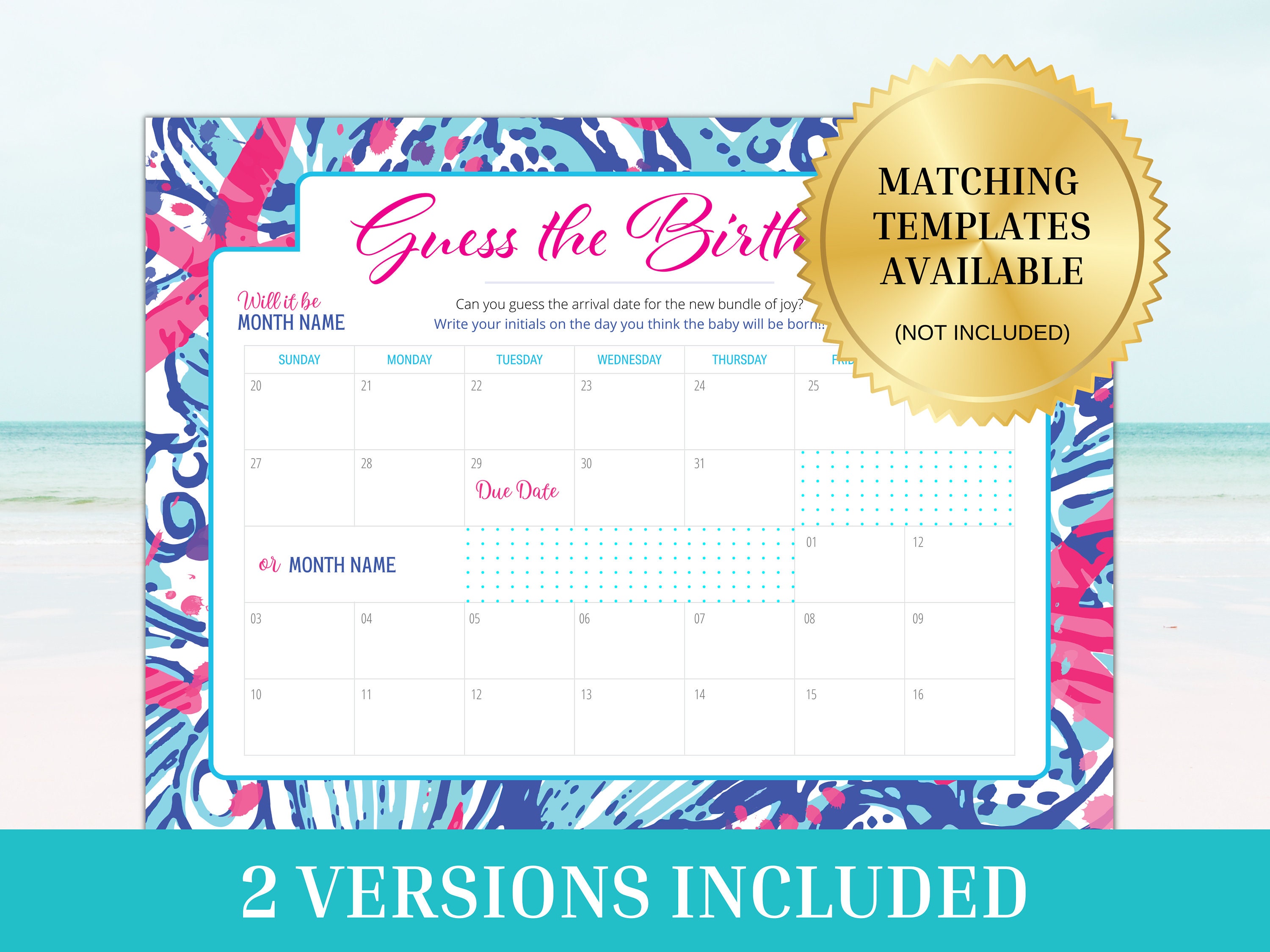 Printable Preppy Thank You Card, Lilly Inspired Instant Download, DIY ...