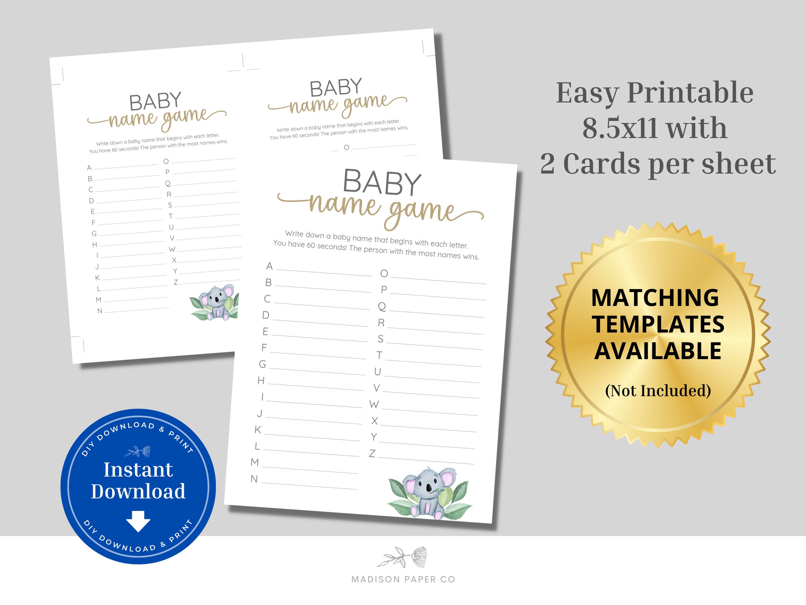 Baby Shower Guess the Mess Game | Gender Neutral Minimal Printable ...