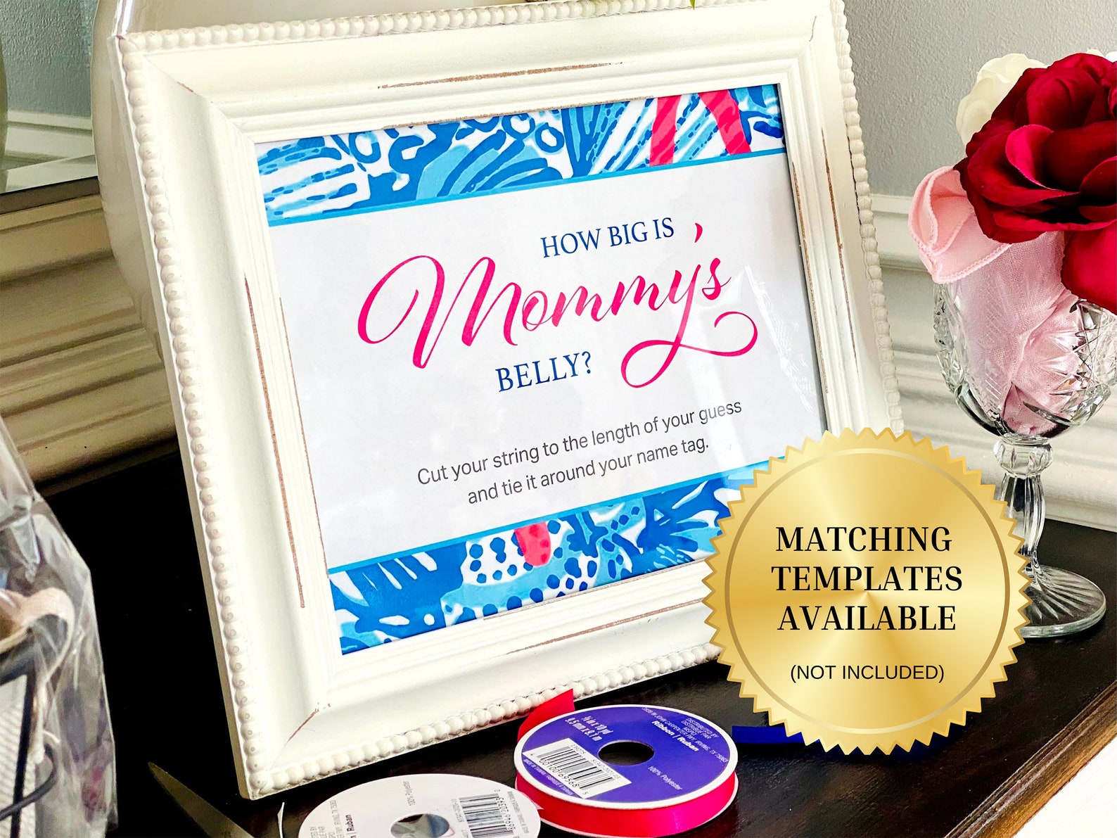 Printable Preppy Thank You Card, Lilly Inspired Instant Download, DIY ...