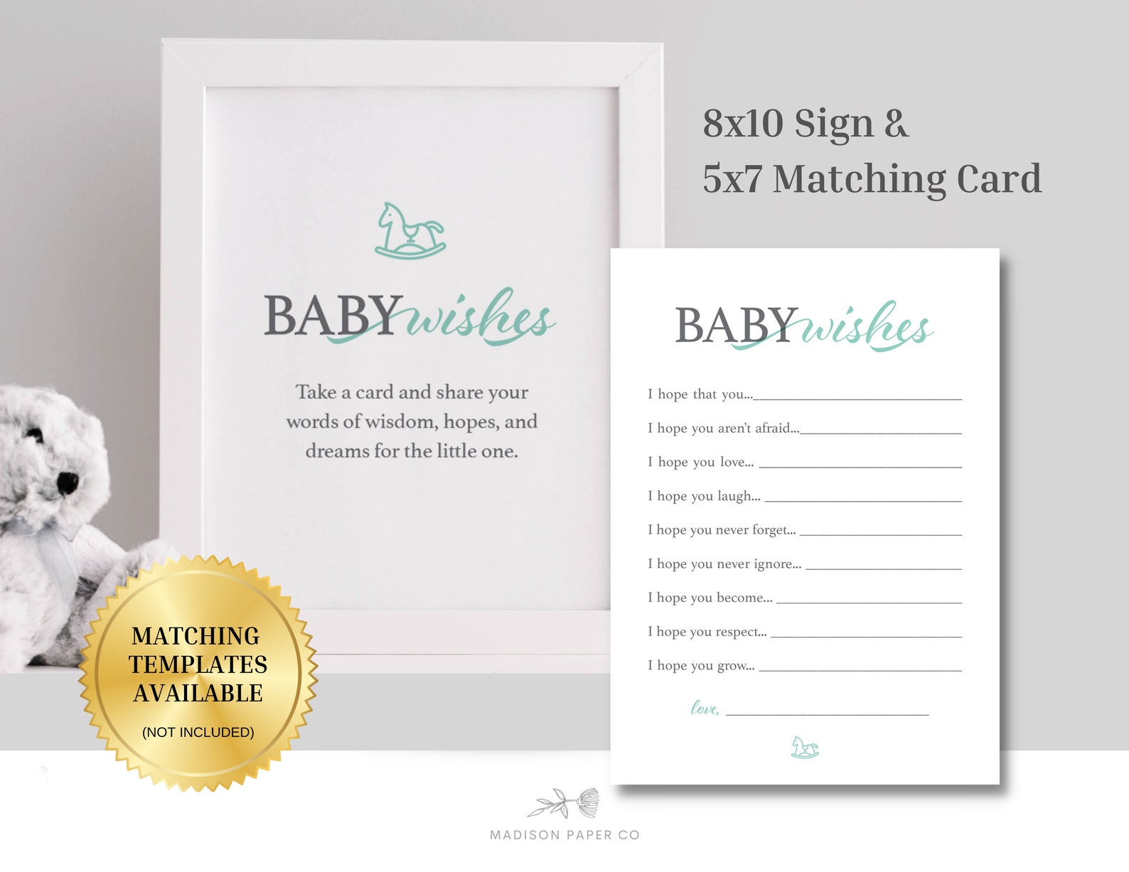 Baby Shower Game Predictions & Traits Card | Gender Neutral Minimal ...
