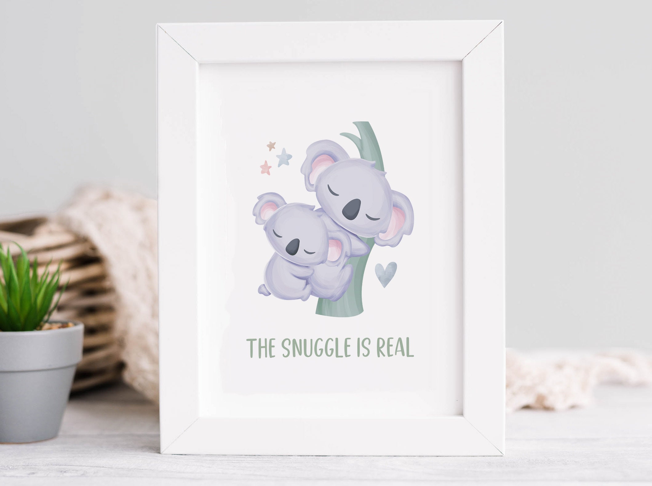 Koala Bear Nursery Art Print, Snuggle is Real (digital Download) - Etsy